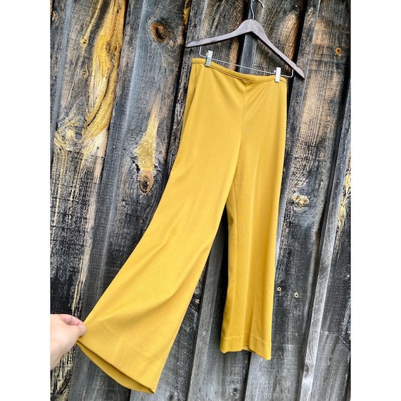 VINTAGE IGLWU 60s mustard yellow high rise flared pan… - Gem