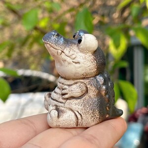 Crocodile Baby Figurine Statue Clay Pottery Crocodile Figurines Ceramic ...