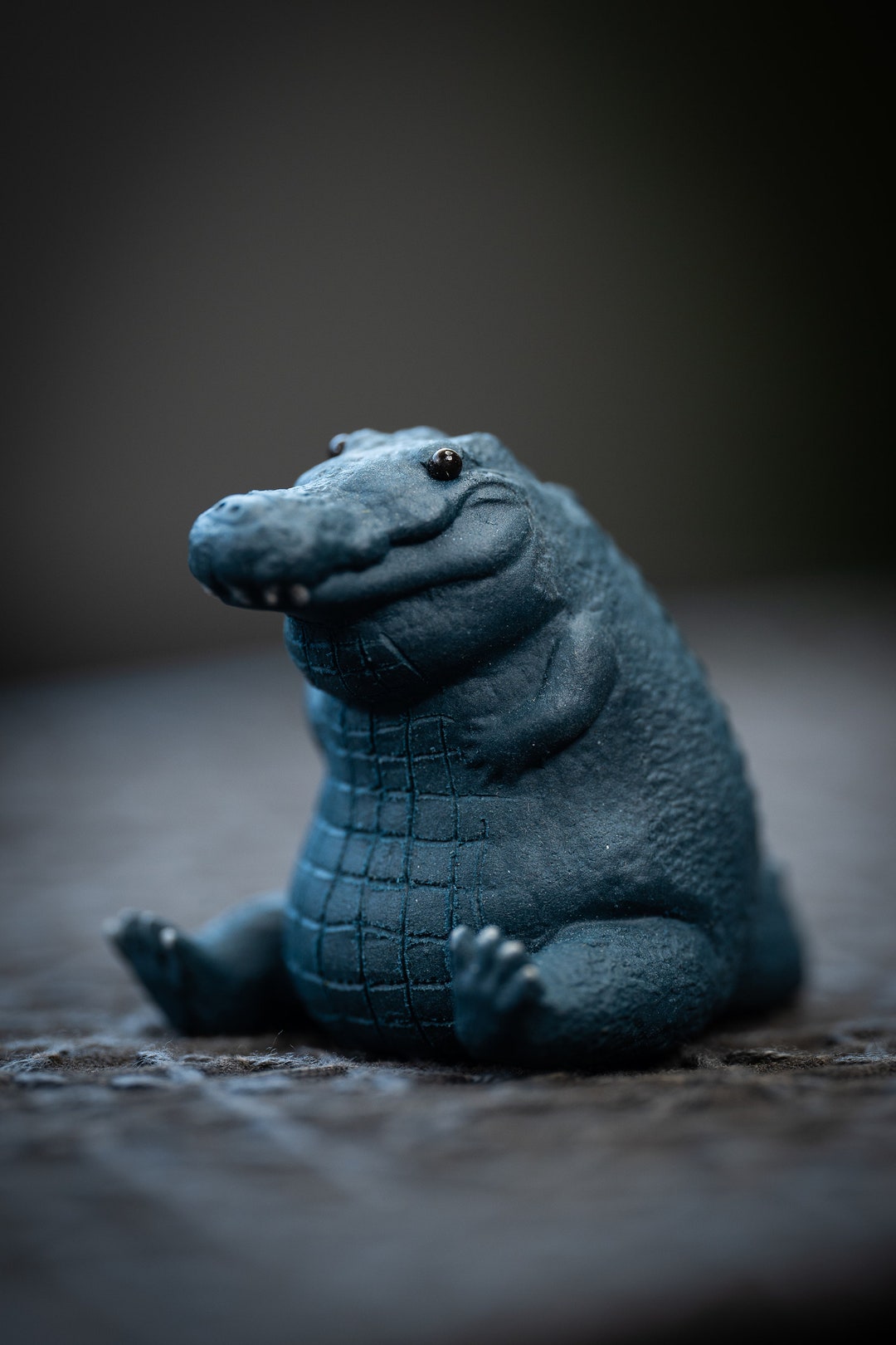 Chubby Crocodile Figurine Statue, Ceramic Clay Pottery Fat Crocodile ...