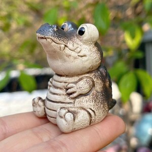 Crocodile Baby Figurine Statue Clay Pottery Crocodile Figurines Ceramic ...