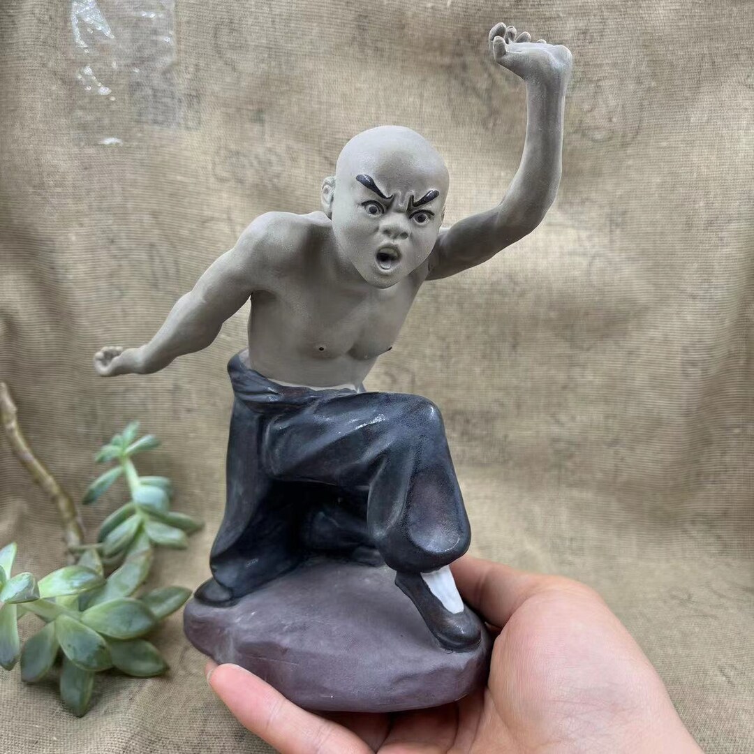 Hand-carved Ceramic Kung Fu Monk Ornament Statue Garden - Etsy