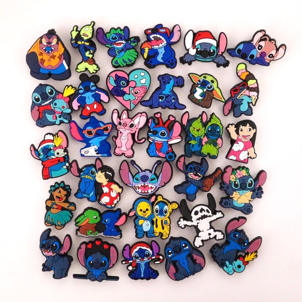 Stitch and Angel Croc Charm - Etsy Australia