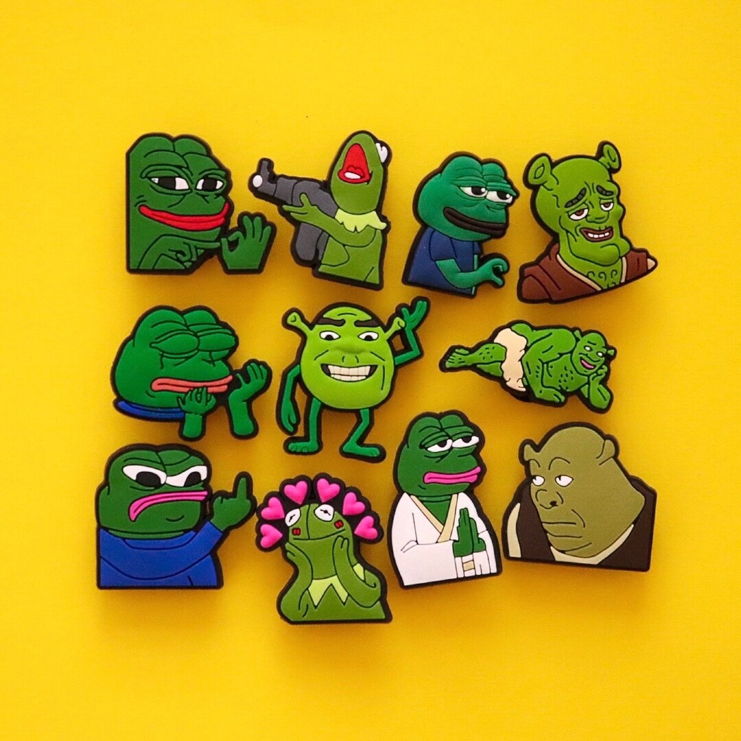 Pepe Frog Crocs Charms Ogre Shrek Shoe Charms Funny Adult - Etsy