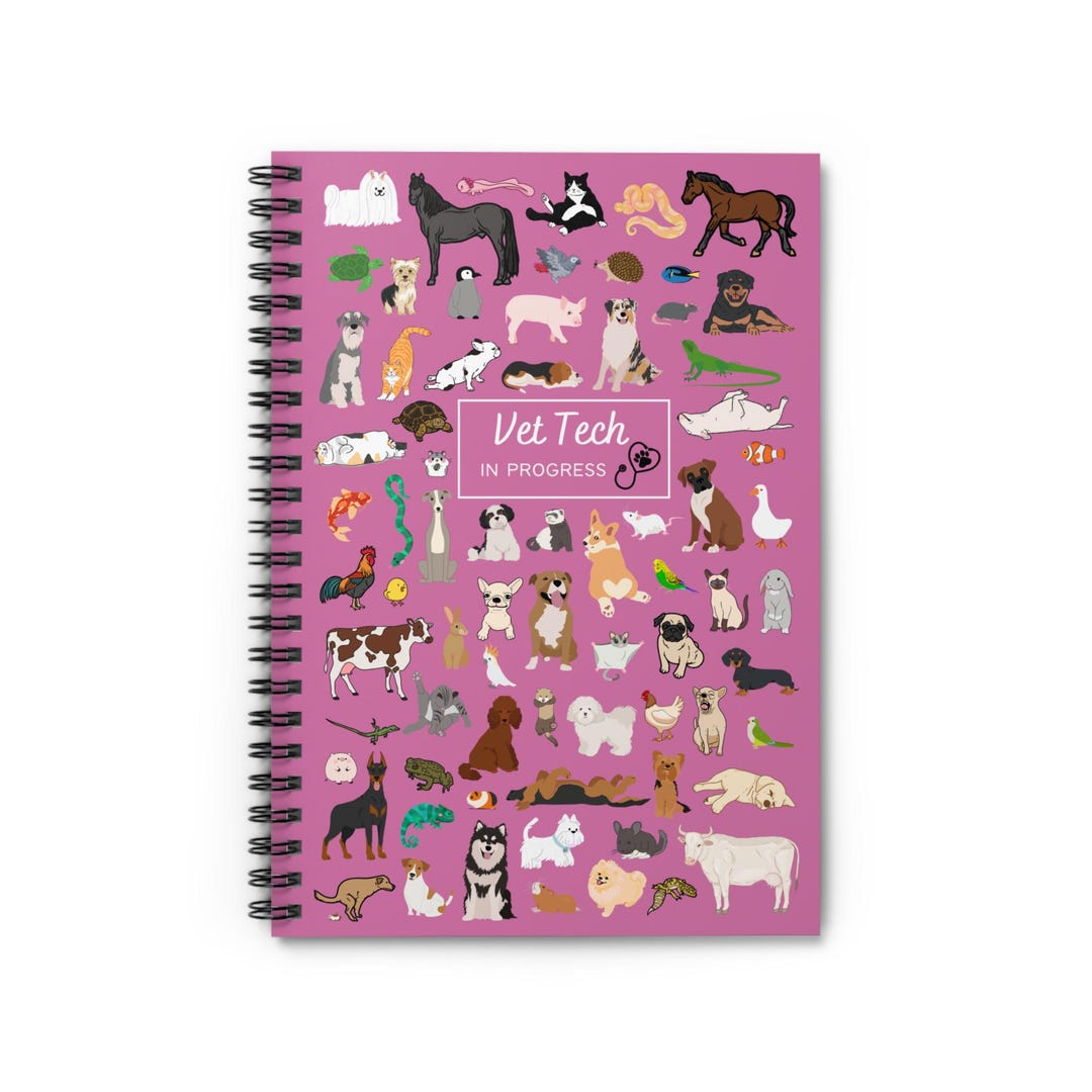 Vet Tech in Progress Spiral Notebook Veterinary Nurse Journal ...