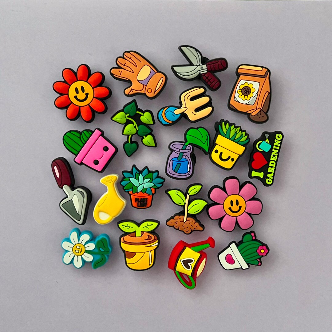 Plants Gardening Flower Clog Charms - Green Thumb Hobby Succulent Tools ...