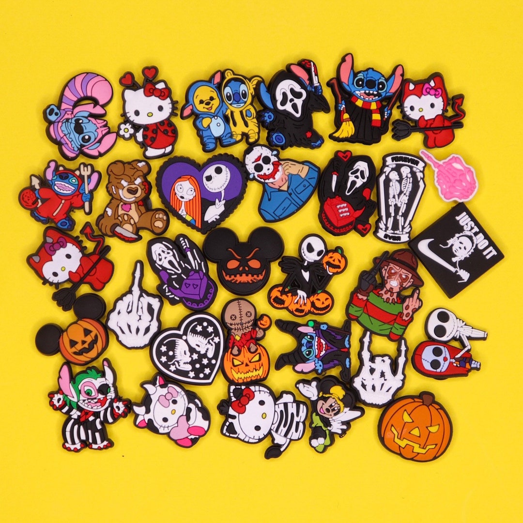 Witchy Halloween Cartoon Crocs Charms Horror Gothic Shoe Charms ...