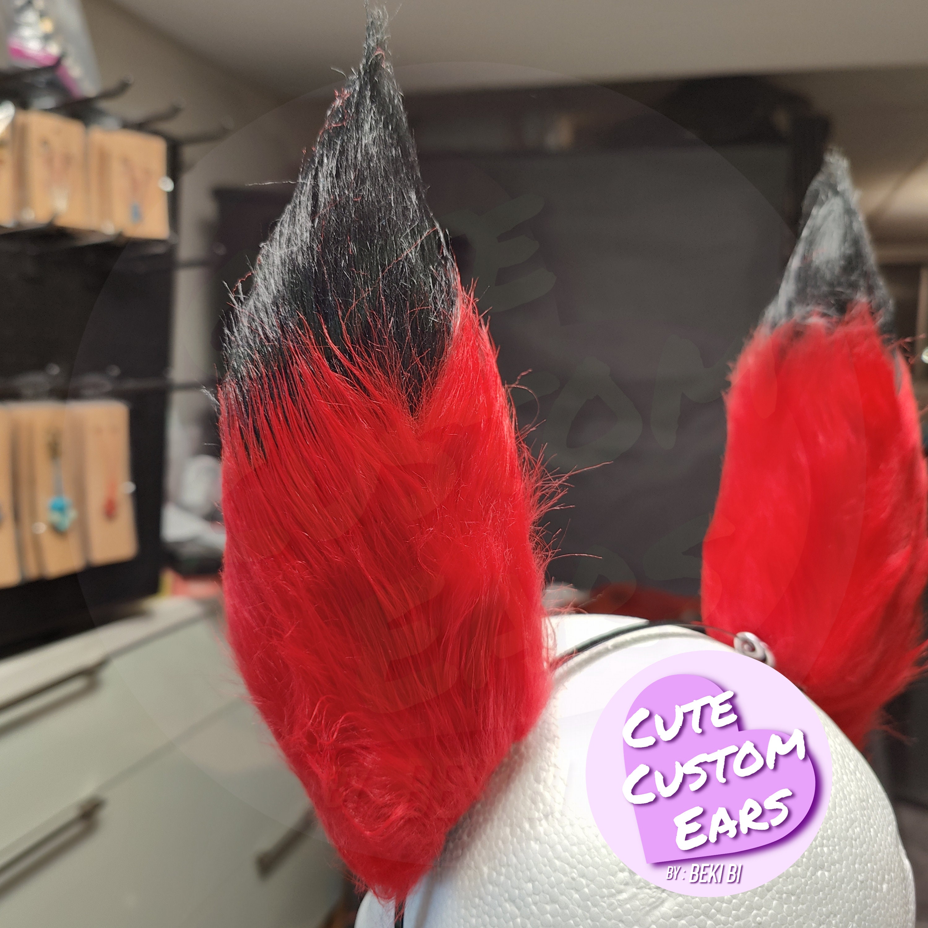 Alastor Hazbin Hotel Radio Demon Deer Ears Red and Black Tall Upright ...