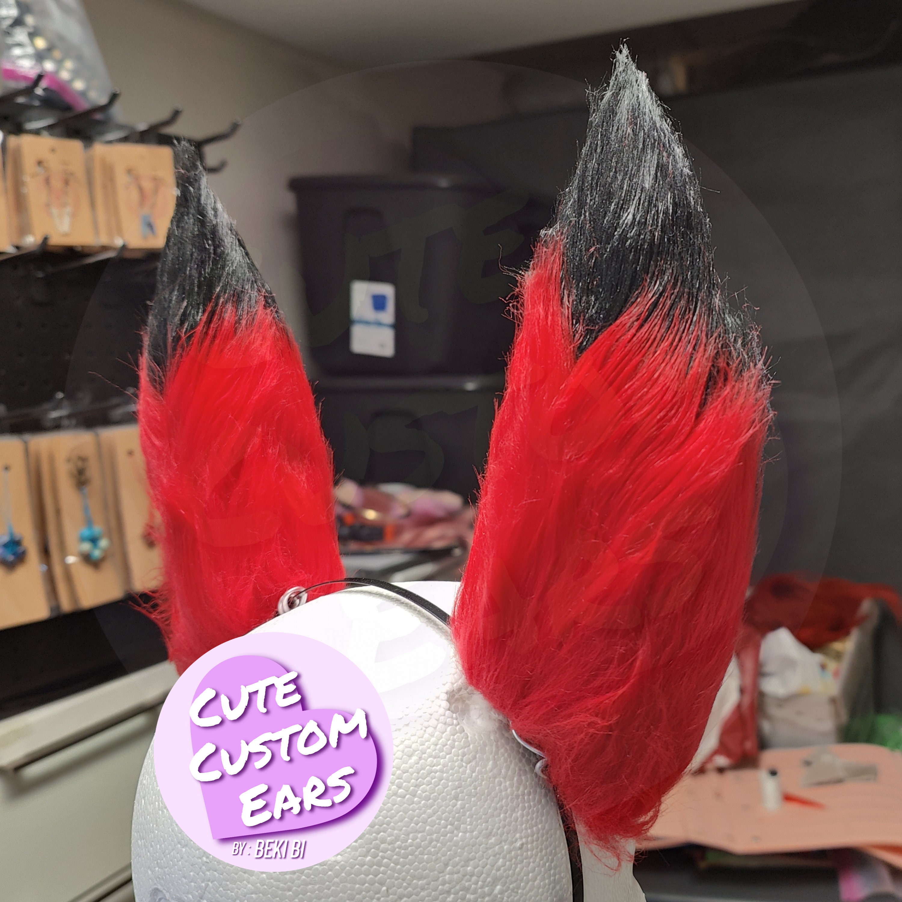 Alastor Hazbin Hotel Radio Demon Deer Ears Red and Black Tall Upright ...