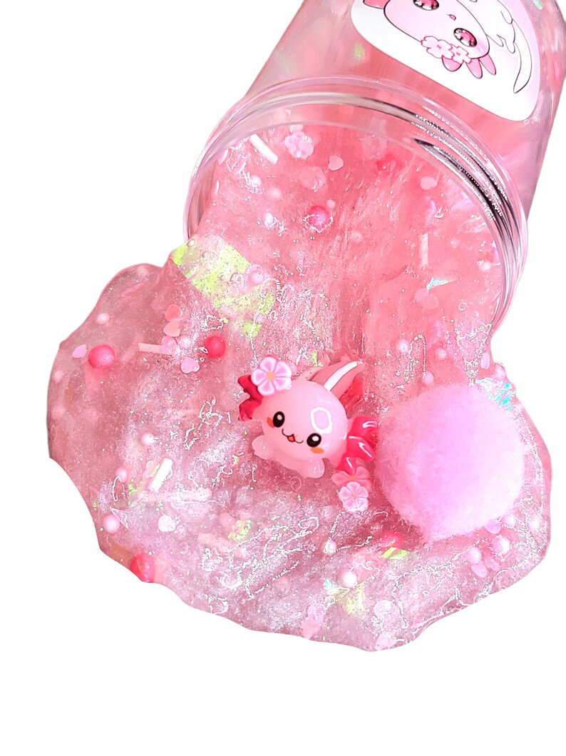 Pinky Baby Axolotl Handmade Slime, Thick Clear Texture Sensory Fidget ...