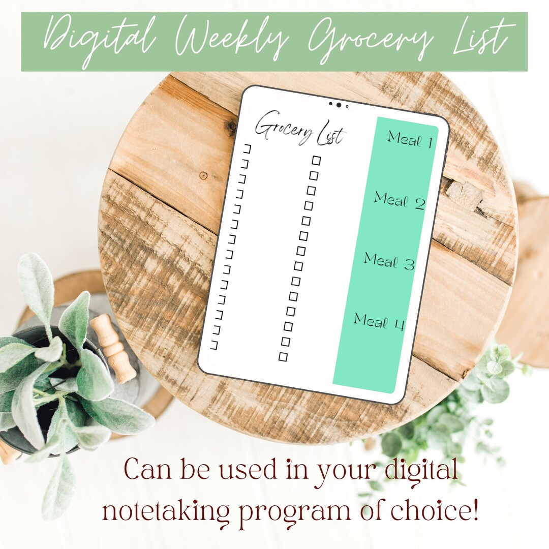 Digital Grocery List | Goodnotes | Goodnotes Grocery List | Meal ...