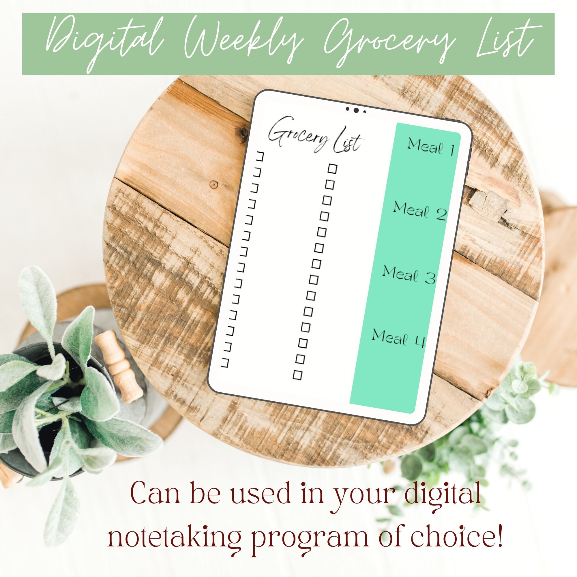 Digital Grocery List | Goodnotes | Goodnotes Grocery List | Meal ...