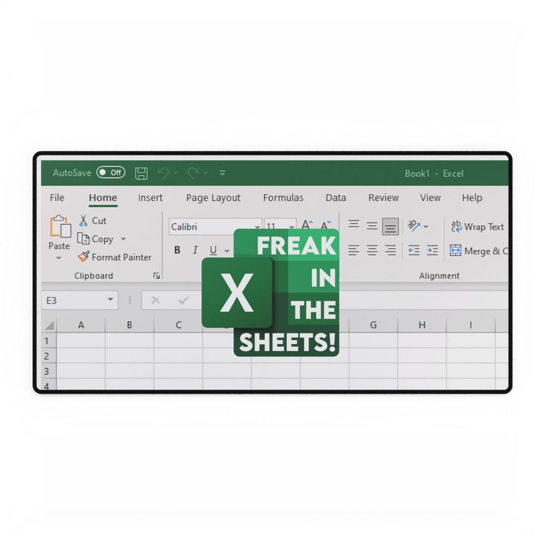 Excel-themed Desk Mat: Funny Office Decor for Geeks Freak in the Sheets ...