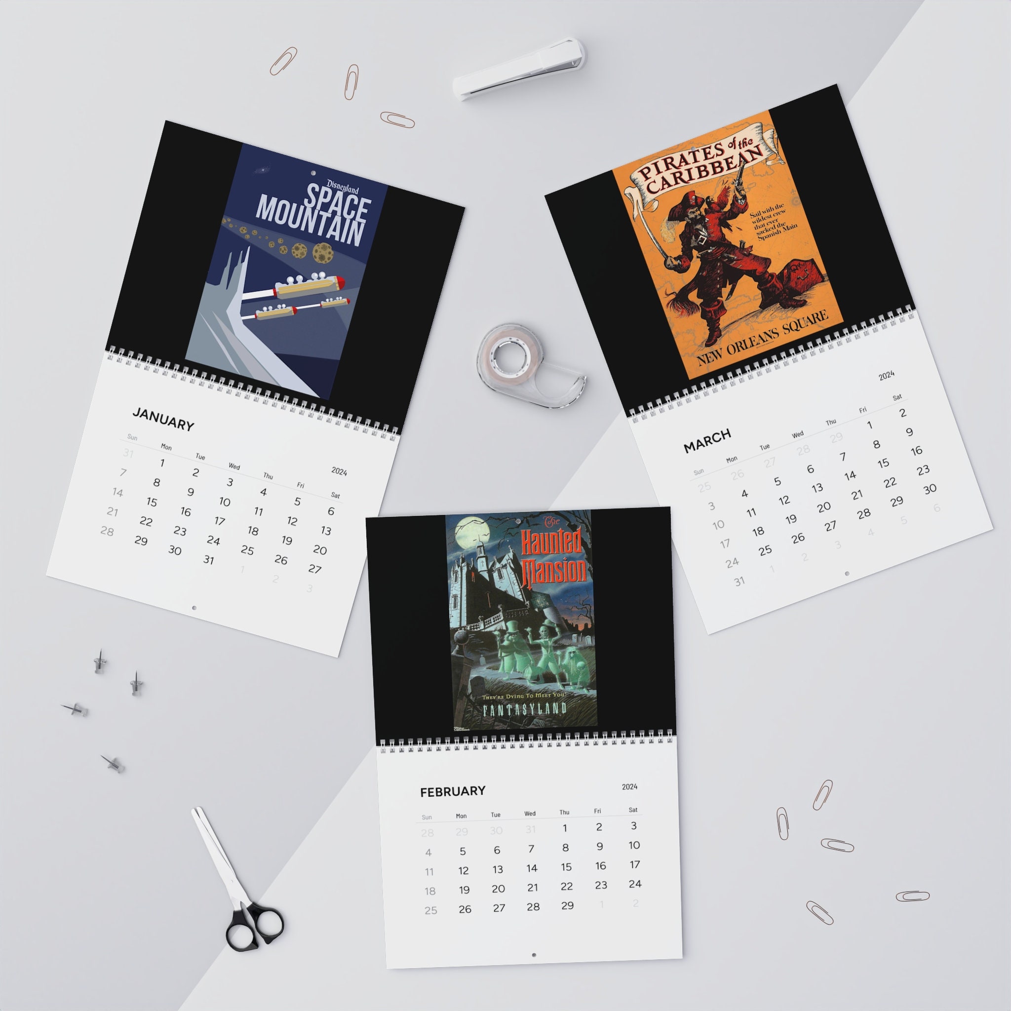 My Favorite Theme Park Ride Posters Disney Parks Wall Calendar - Etsy