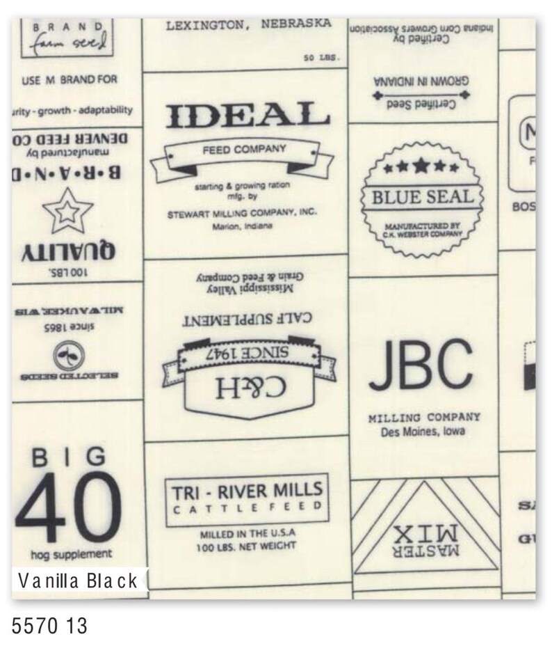 1/2 Yd Cut of Feed Company 557013 Vanilla Black by Sweetwater - Etsy