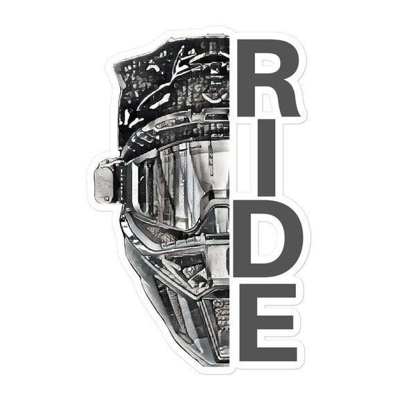 Split Helmet Ride Sticker Black and White Snowmobile Sticker - Etsy