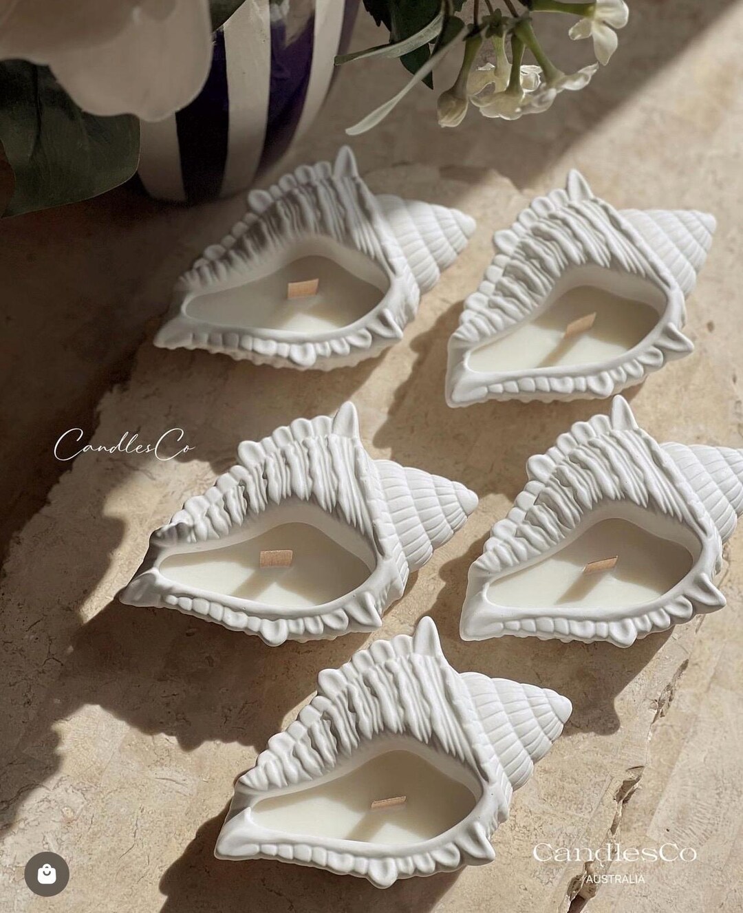Large Scented Seashell Soy Candle: Handmade Home Decor - Etsy