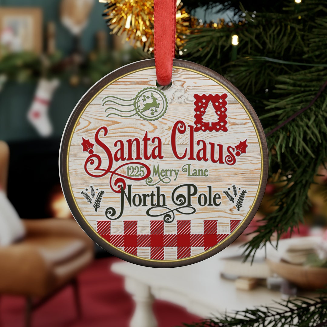 Santa Claus 1225 Merry Lane: Classic Christmas Acrylic - Etsy