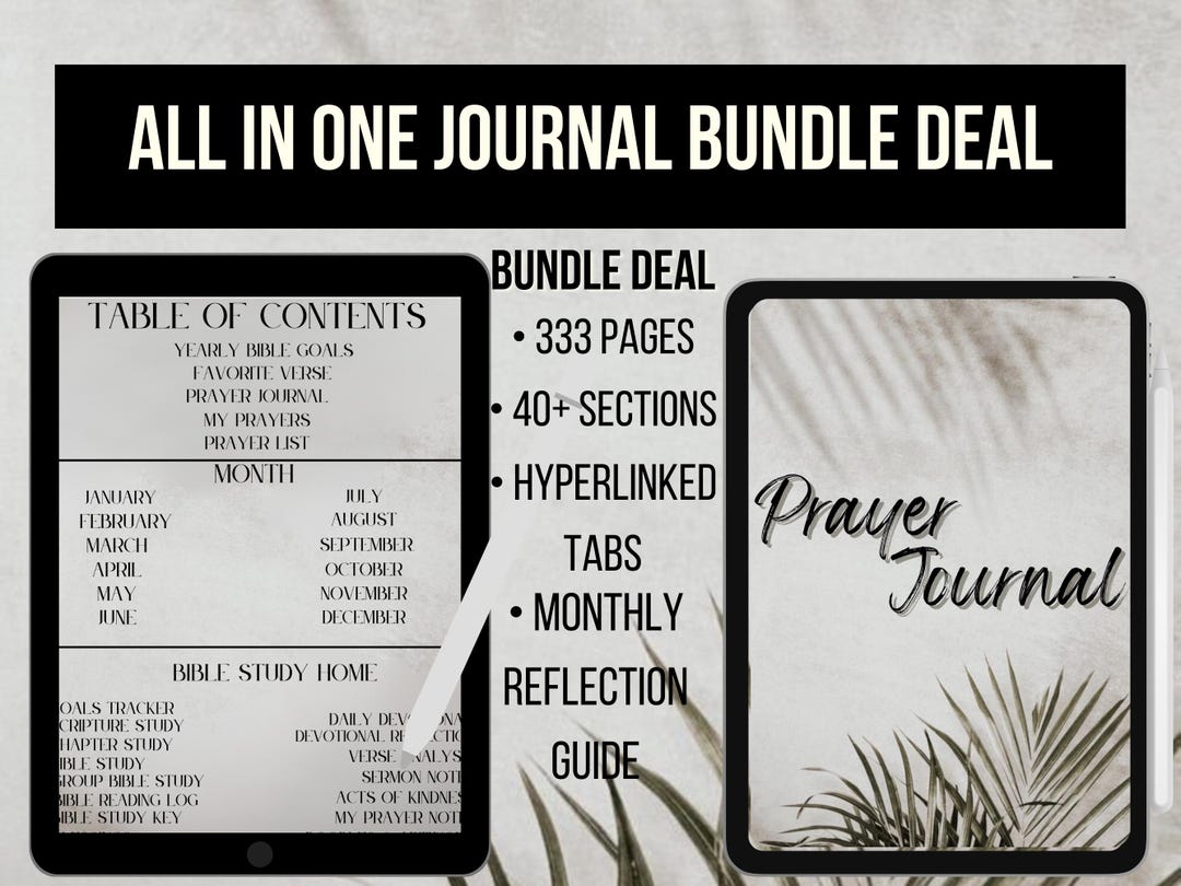 333 Page Digital Prayer Journal, Monthly Sections, Fully Hyperlinked ...