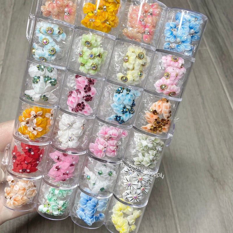 3d Nail Flower Charm - Etsy