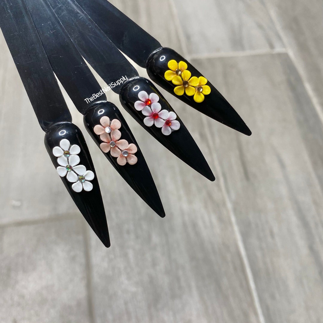 Acrylic Flowers | 3D Nail Charm | 4 Colors | Nail Art | Handmade | 3D ...