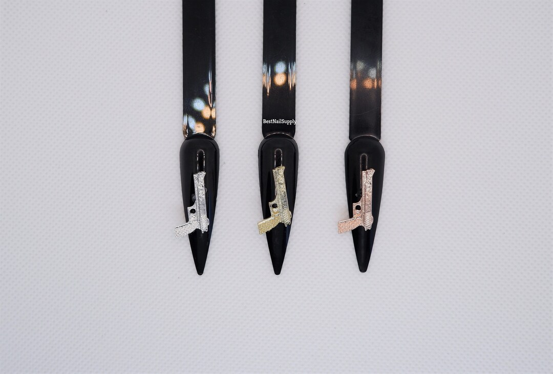4pcs Pistol Metal Gun Charm | 3 Colors | CZ Pistol Charm | 3D Metal ...