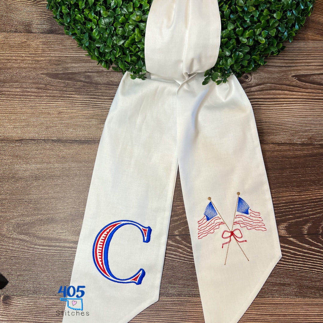 American Flag Wreath Sash, 4th of July Wreath Sash, Fourth of July ...
