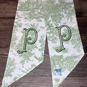 Classic French Toile Wreath Sash, Classic Monogrammed Toile Sash ...