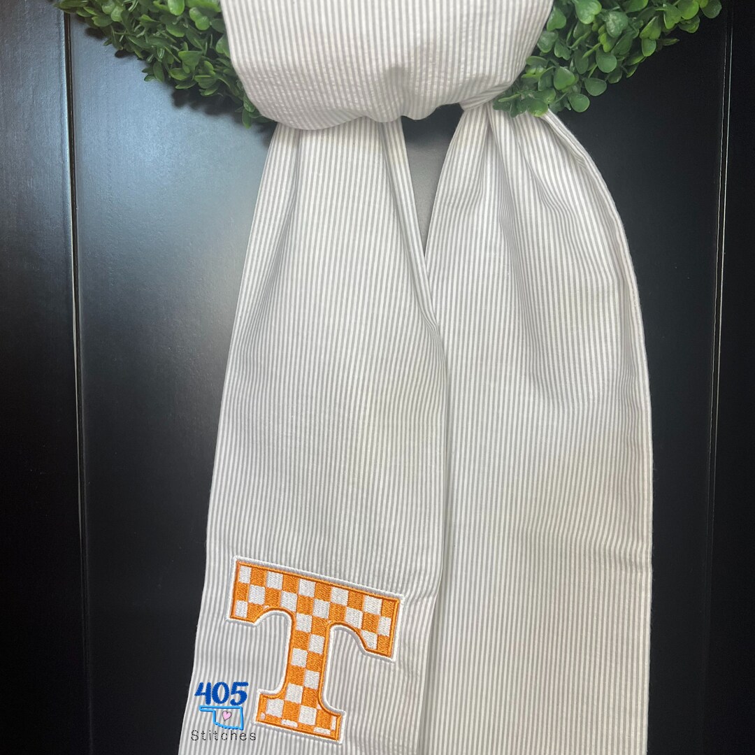 Tennessee Football, Embroidered Wreath Sash, Boxwood, Personalized ...