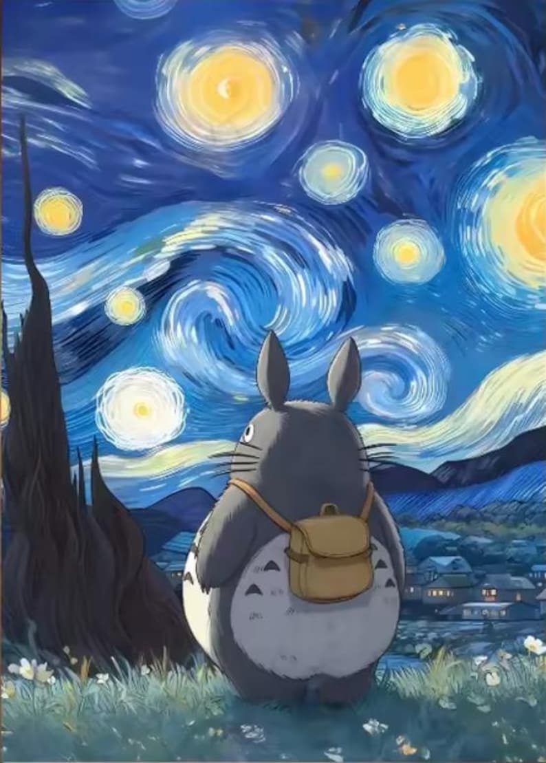 Cute Forest Spirit Poster – Vintage Anime Wall Art for Cozy Room Decor ...