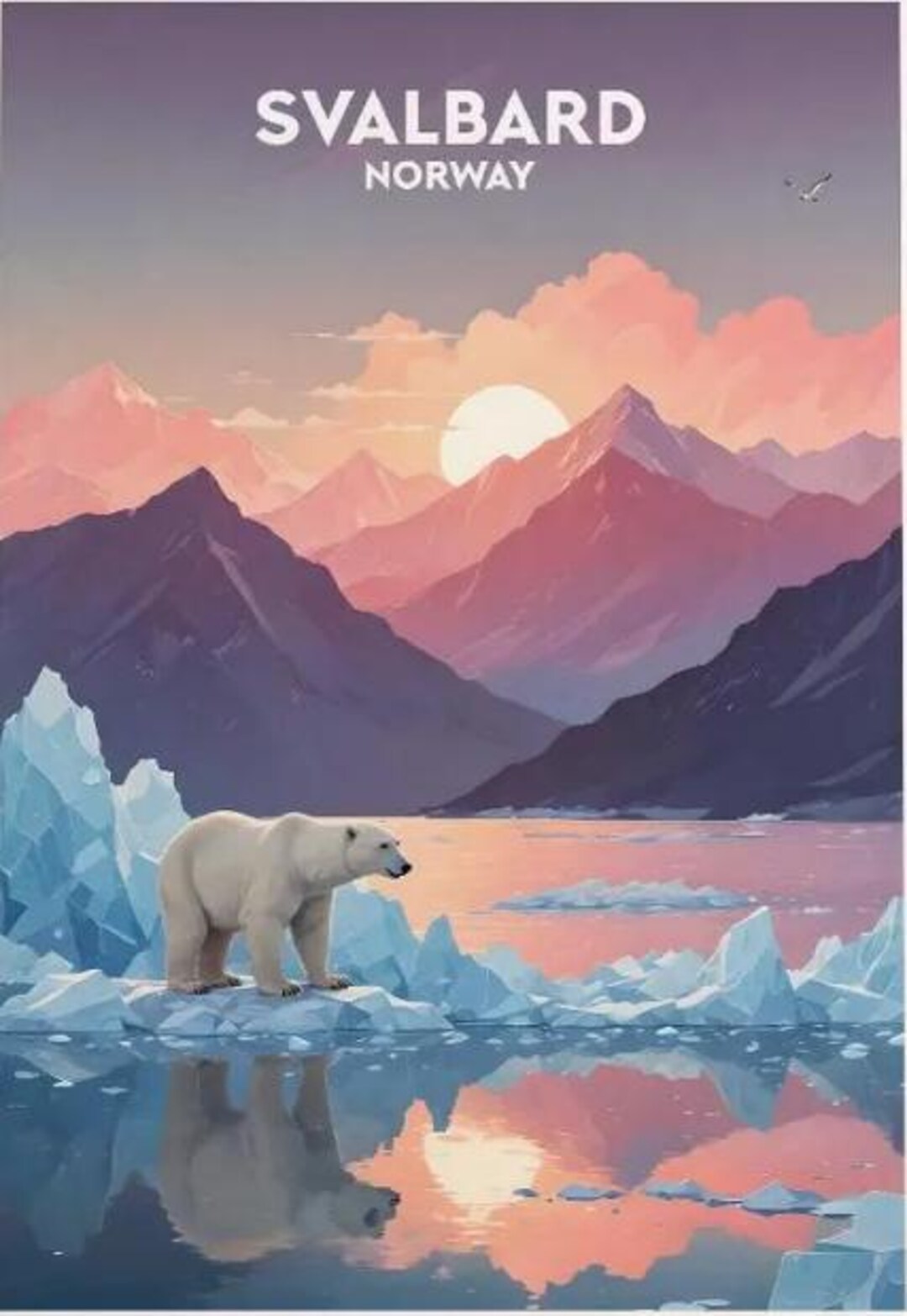 Svalbard Print, Svalbard Poster, Polar Bear Print, Polar Bear Poster ...