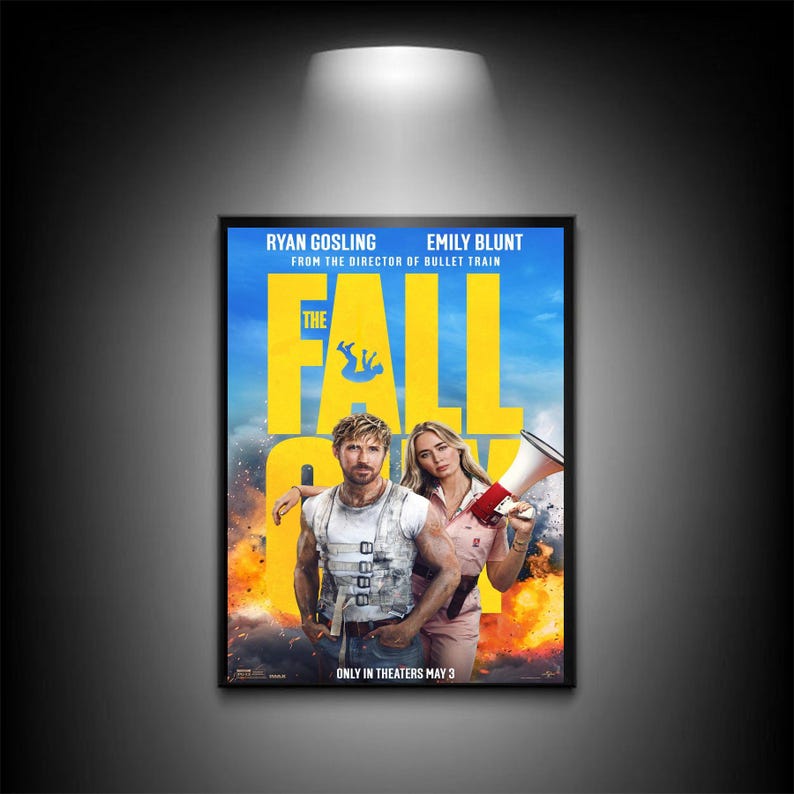 The Fall Guy Style Film Poster – Cinematic Action Movie Wall Art ...
