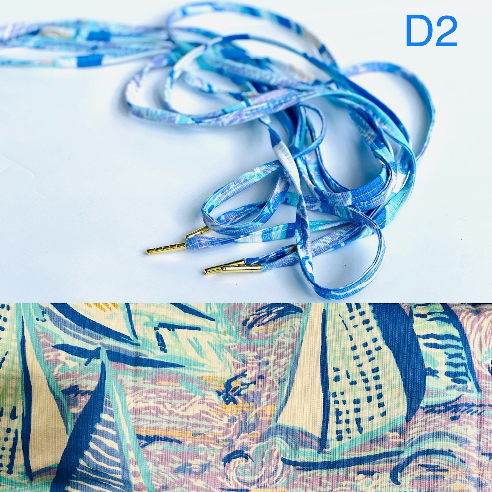 Shoe Laces Made With LP Dobby Fabric Gold Ends Unique Special Gift ...