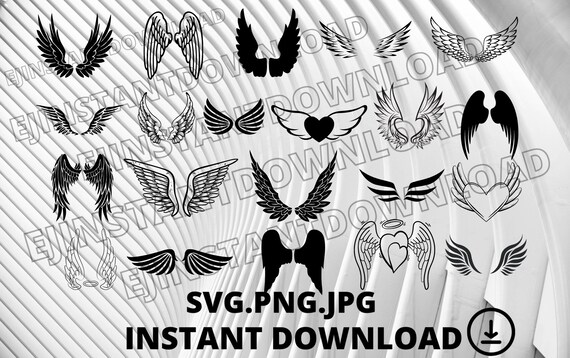 ANGEL WINGS SVG Png Bundle Angelic Svg Cricut Angel Svg - Etsy