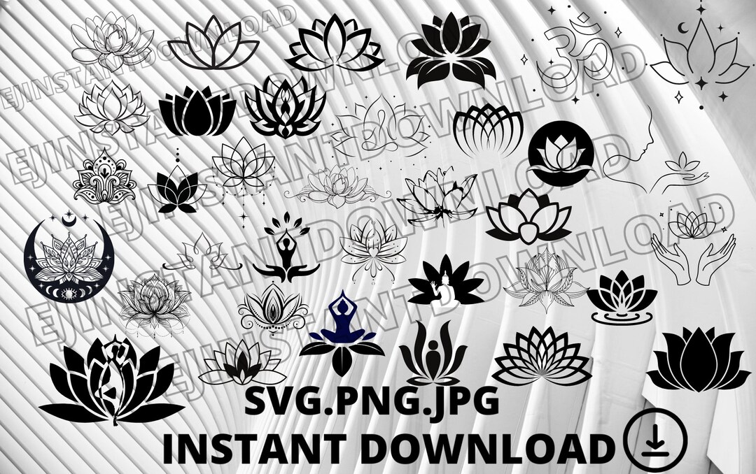 Lotus Svg Bundle, Lotus Mandala Svg, Namaste Svg, Lotus Flower Svg ...