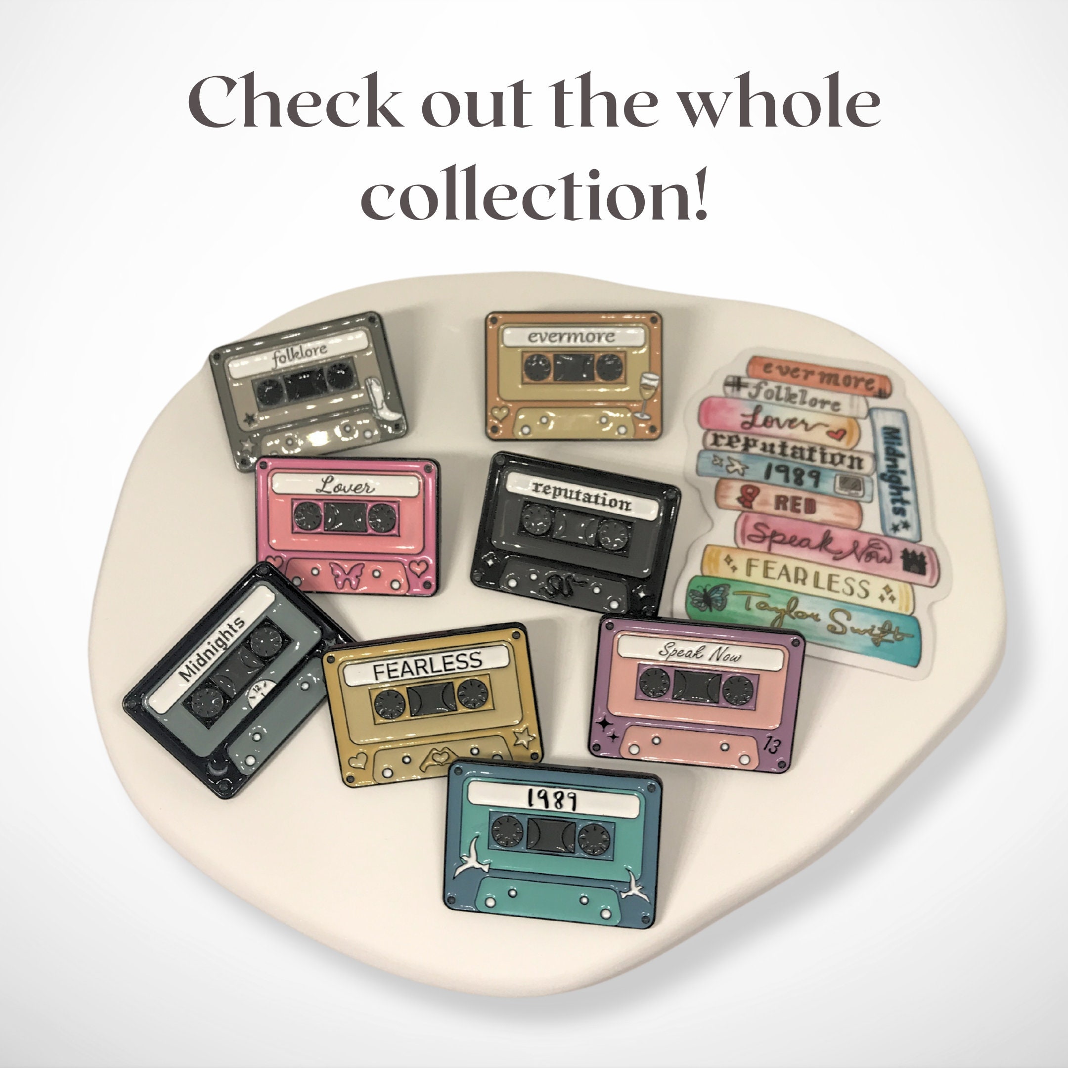 Taylor Swifts EVERMORE Inspired Mixtape-styled Enamel Pin, Gift for ...