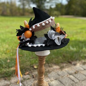 Witch Hat Candycorn Decorated Halloween Whimsical - Etsy