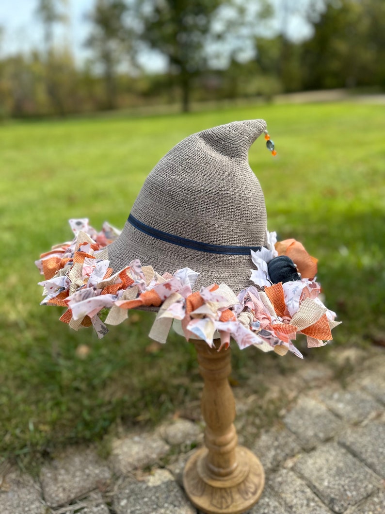 Witch Hat Cottagecore Whimsical Pumpkin Witch Hat Embellished Witch Hat ...