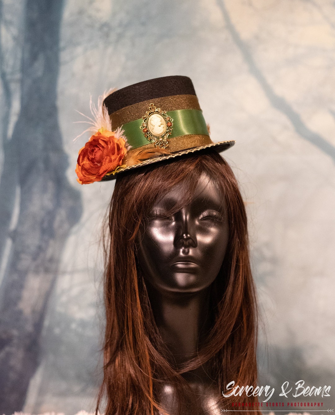 Fascinator Victorian Steampunk Hat Steampunk Top Hat Fascinator Floral ...