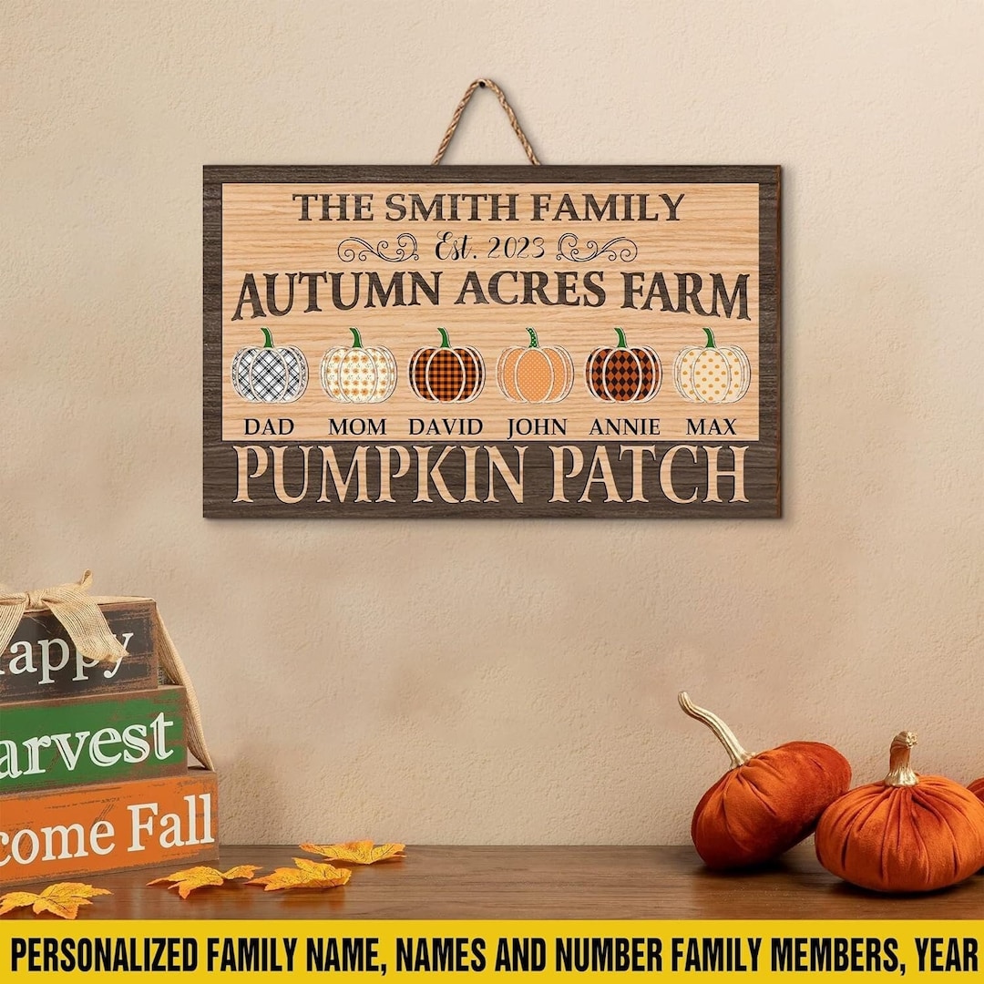 Personalized Autumn Wooden Sign Welcome Family Name Sign - Etsy