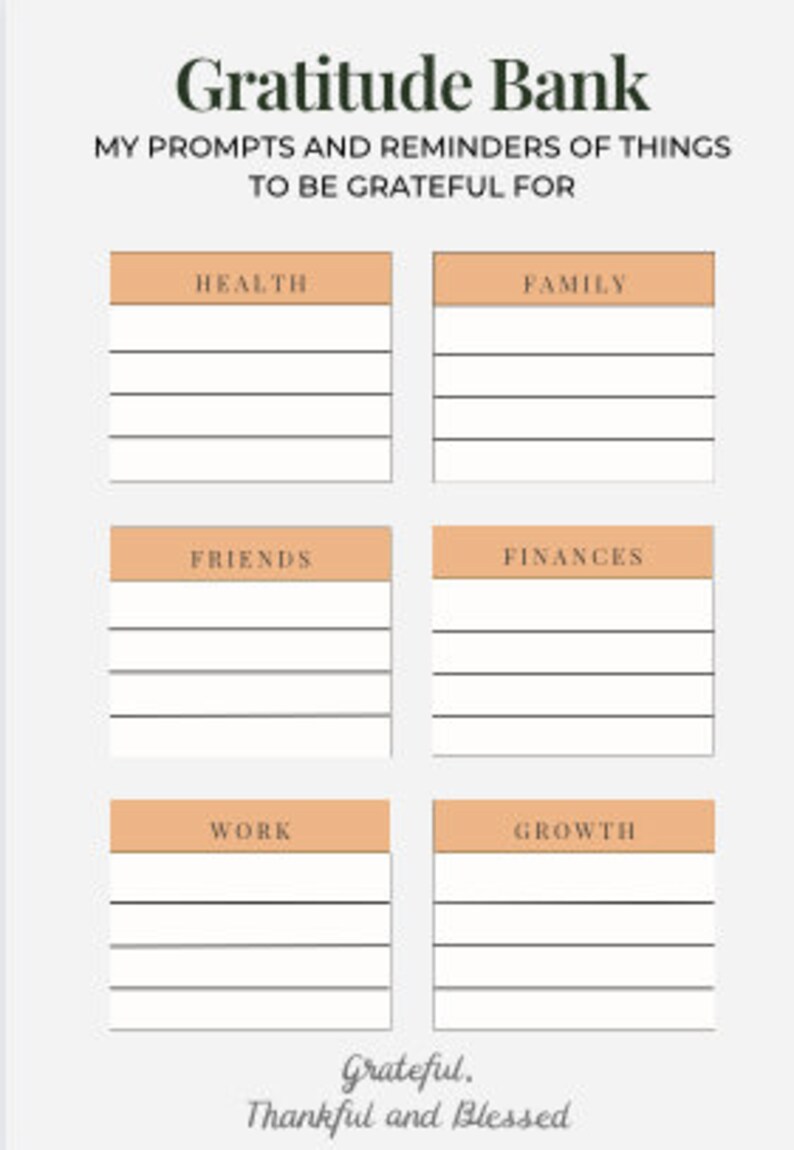 Printable Gratitude Journal; Digital Gratitude Journal; Gratitude ...