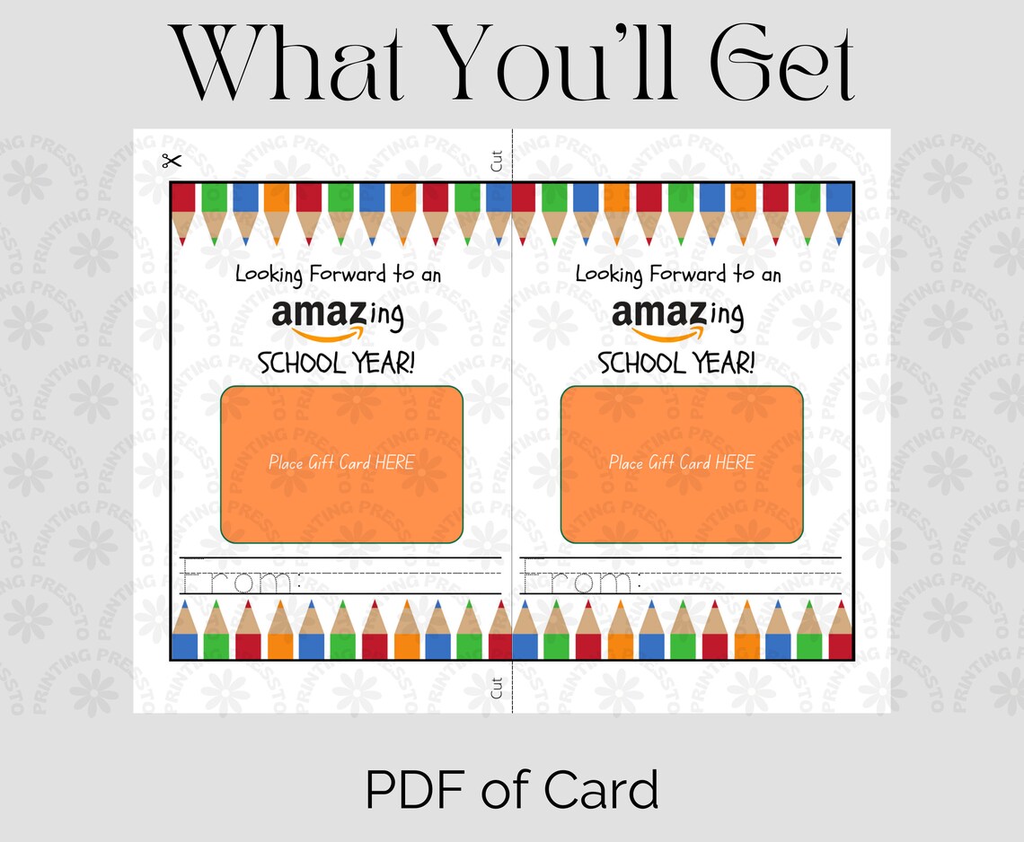 Amazing School Year, Back to School Amazon Gift Card Greeting Card, New ...