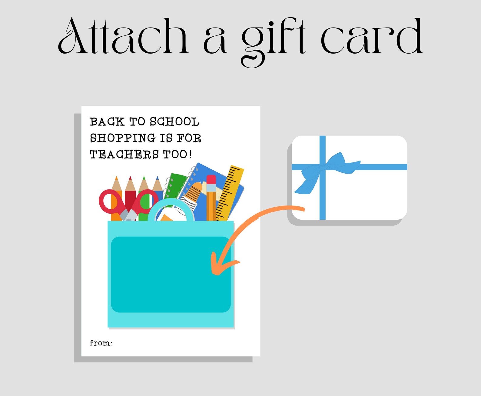 Back to School Teacher Gift Card Greeting Card, New Teacher, New School ...