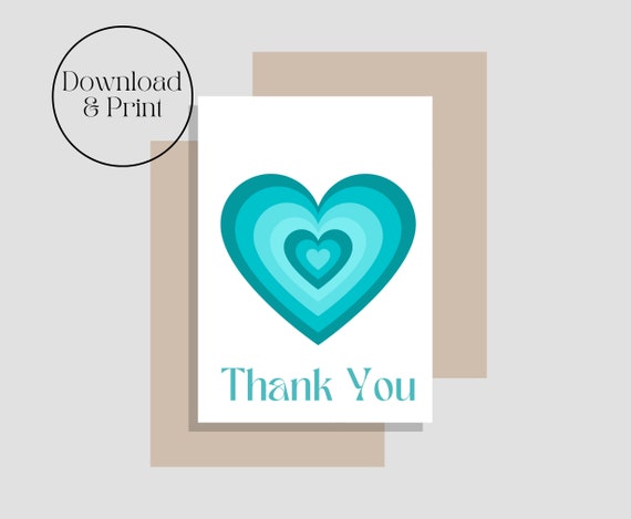 Thank You Greeting Card Instant Download Download and Print - Etsy