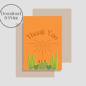 Desert Inspired Thank You Greeting Card, Instant Download, Download and ...