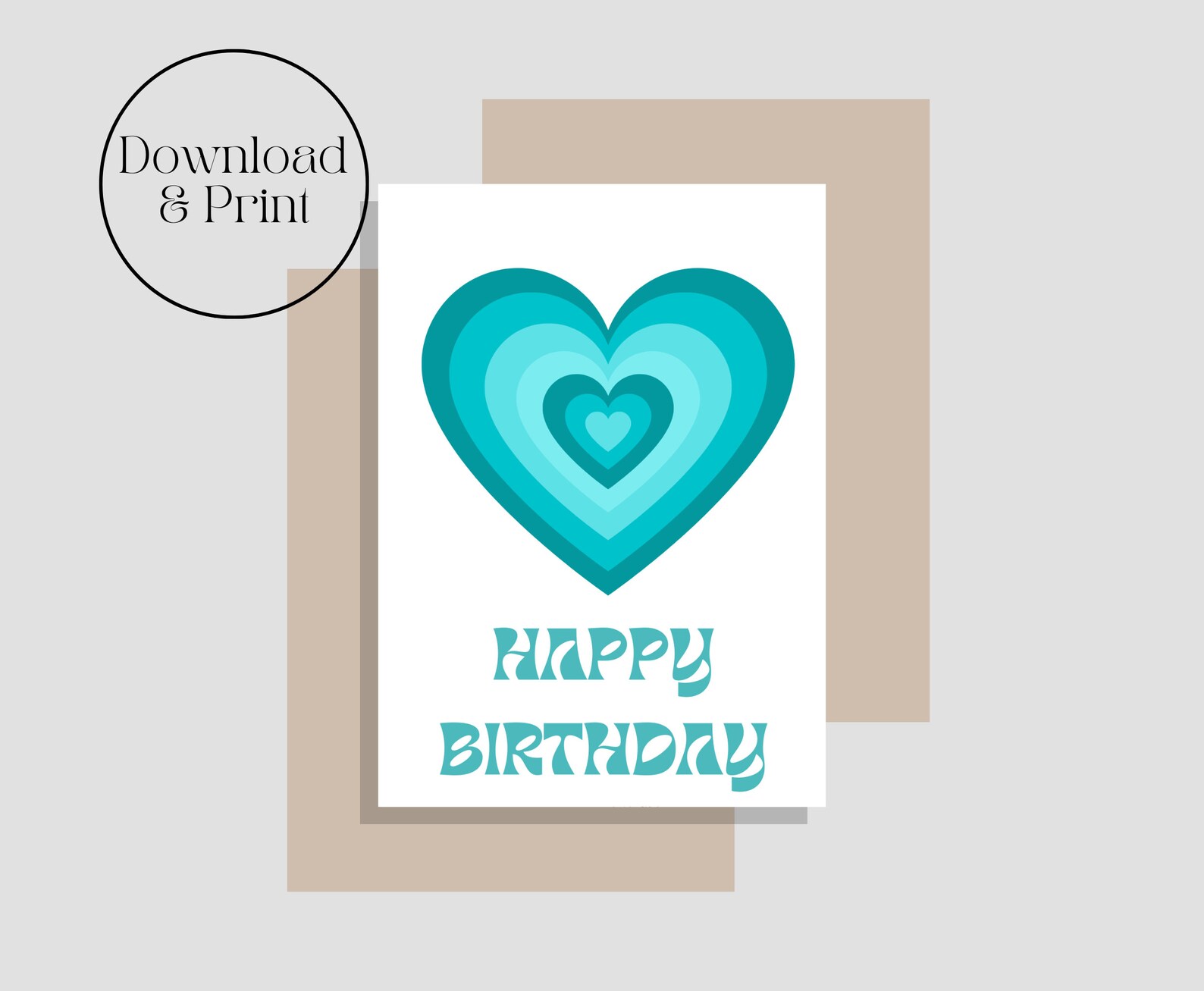 Groovy Happy Birthday Greeting Card, Instant Download, Download and ...