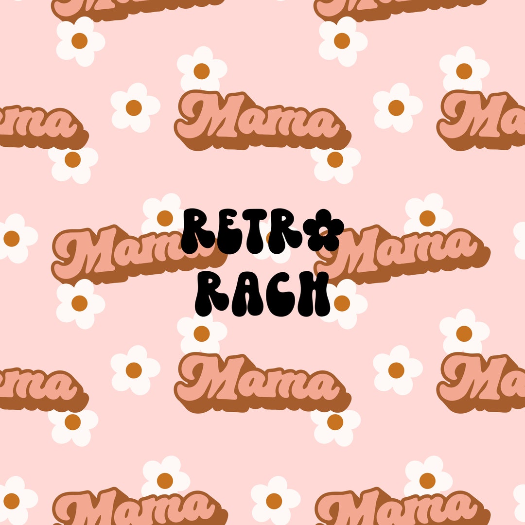 Boho Mama Seamless Repeating Pattern - Retro Fabric Design for ...