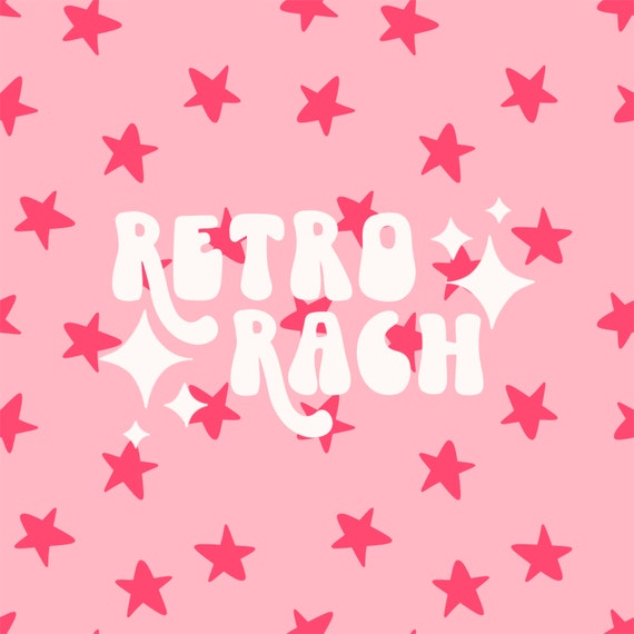Pink Stars Seamless Repeating Pattern Boho Retro Inspired - Etsy