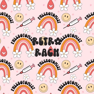 Phlebotomist Seamless Repeating Pattern - Retro Healthcare Fabric ...