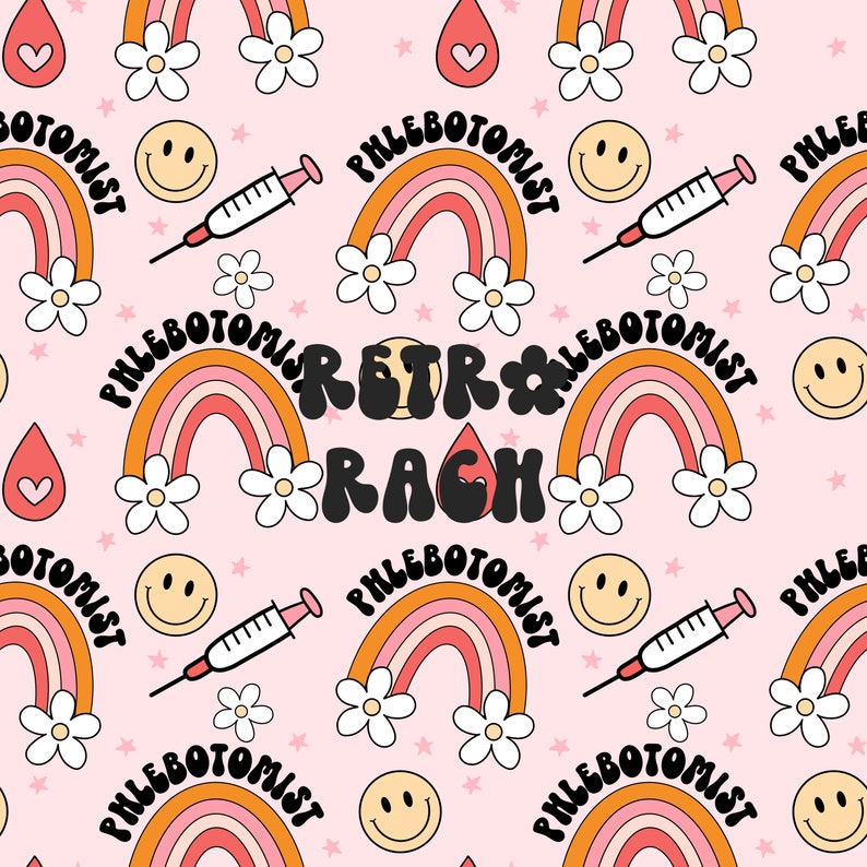 Phlebotomist Seamless Repeating Pattern - Retro Healthcare Fabric ...