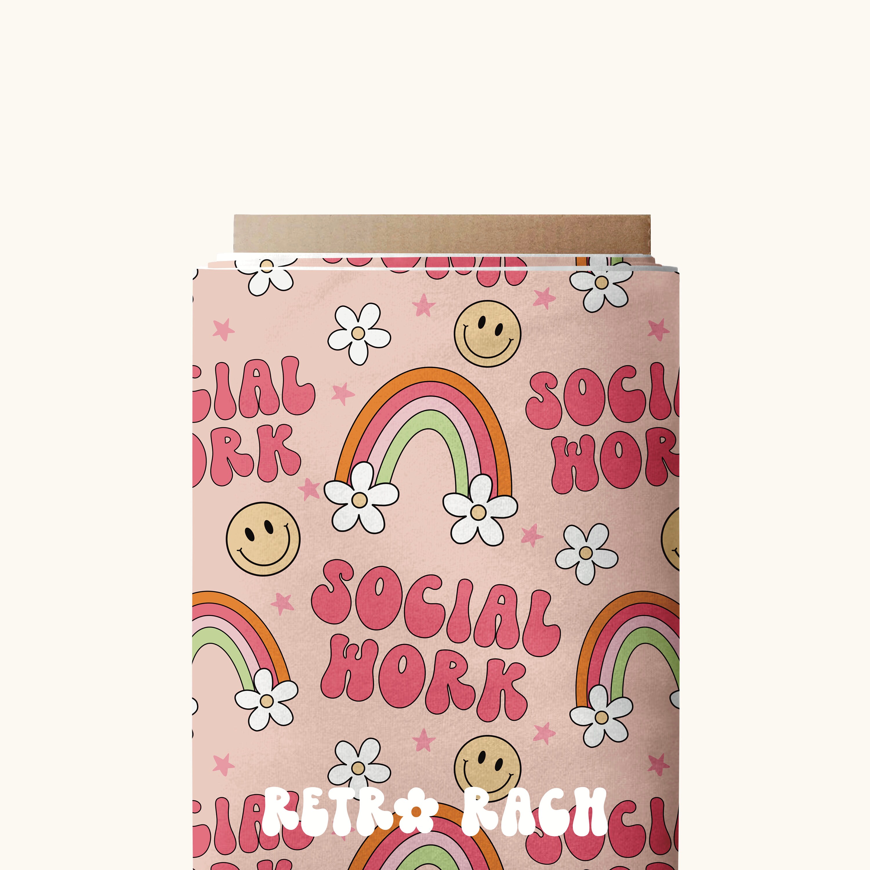 Social Work Seamless Repeating Pattern - Retro Fabric Design - Instant ...